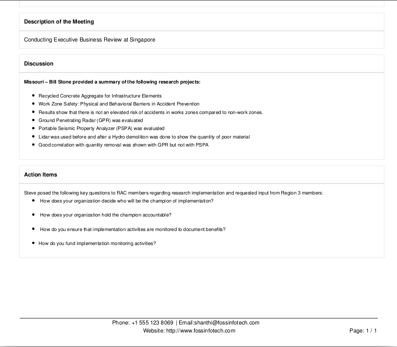 Minutes Of Meeting Foss Infotech Open Source Implementation Company Odoo Erp Crm Alfresco