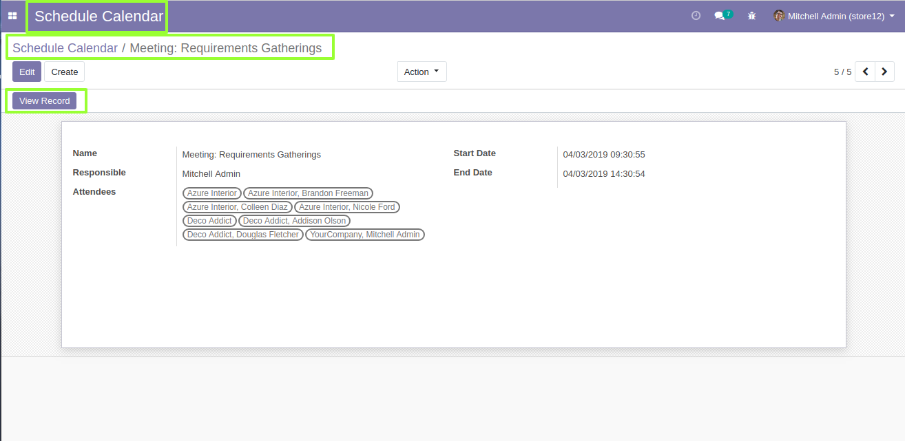 Schedule Calendar Foss Infotech Open Source Implementation Company Odoo Erp Crm Alfresco