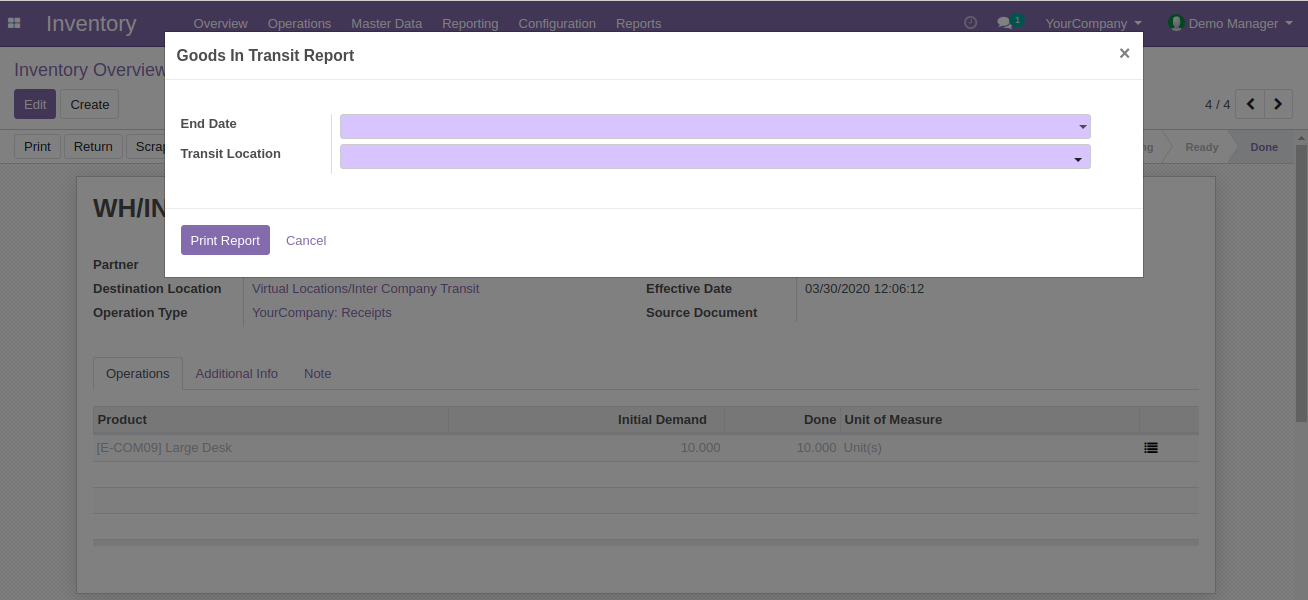 Goods in Transit Report – FOSS INFOTECH – Open Source Implementation ...