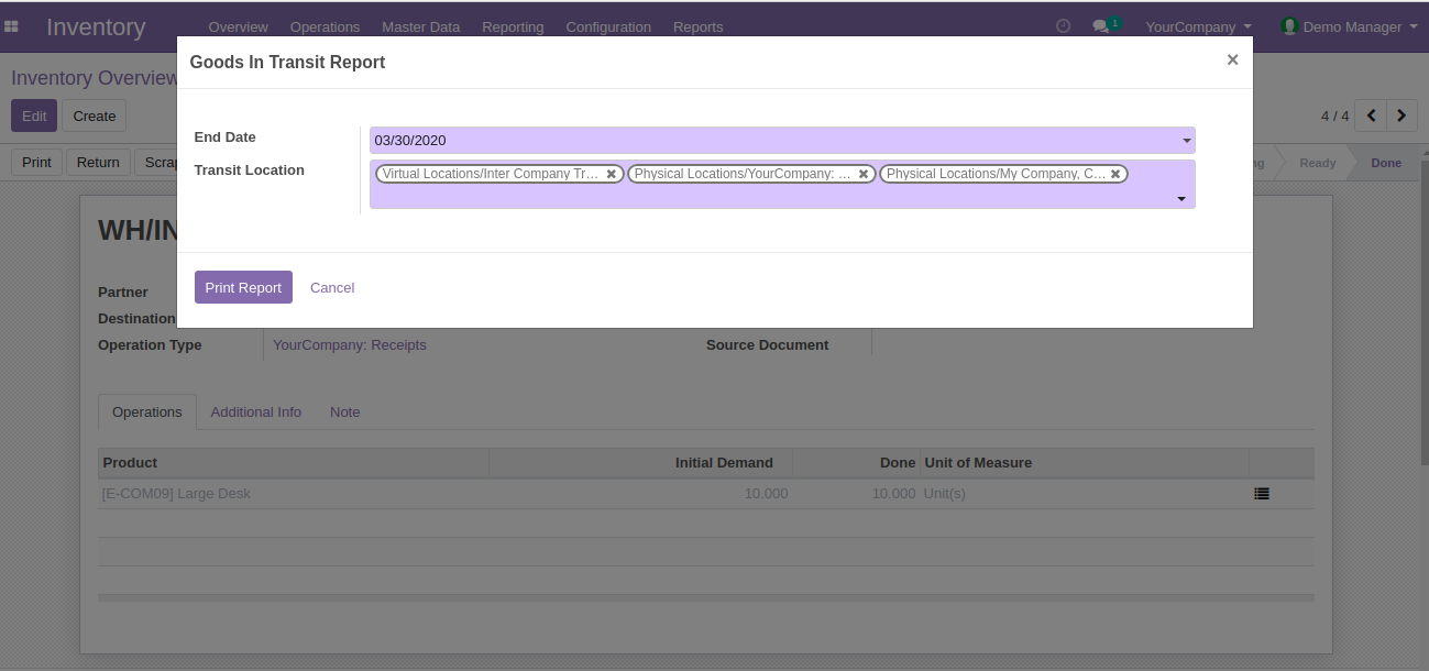 Goods In Transit Report Foss Infotech Open Source Implementation Company Odoo Erp Crm